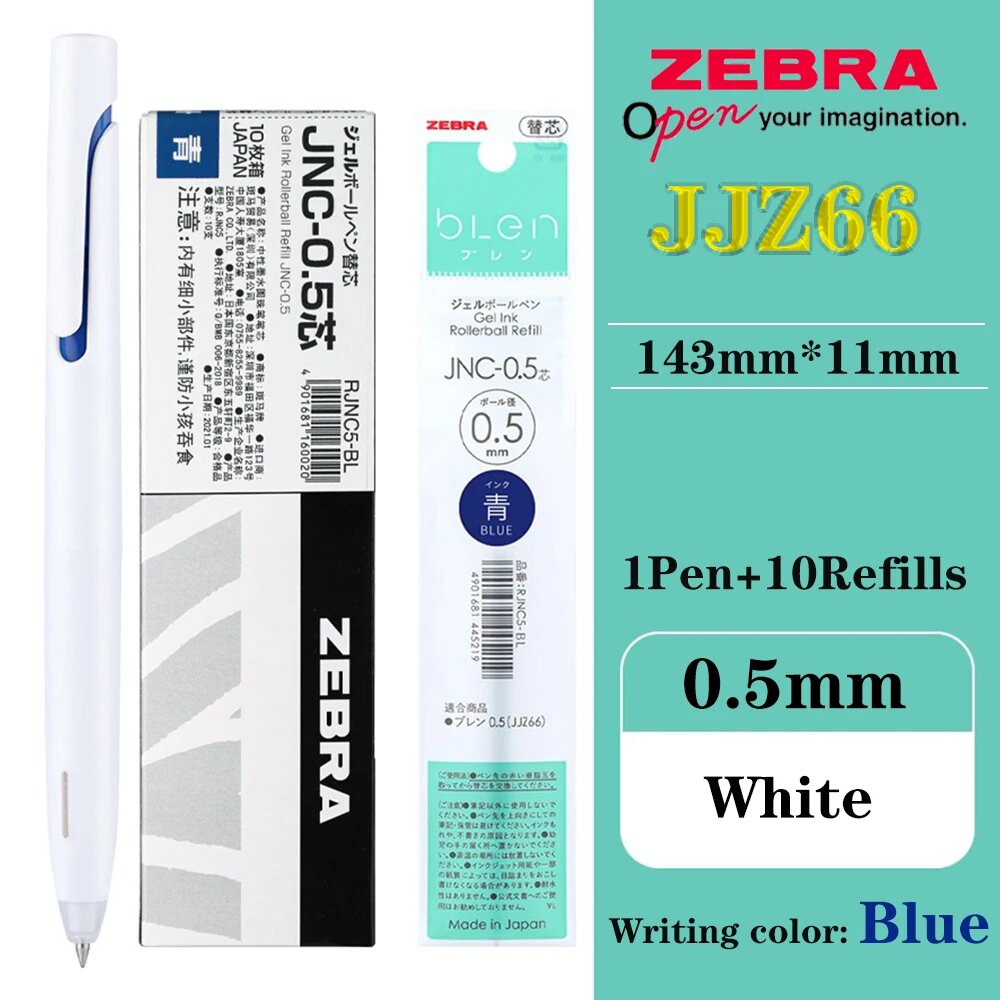 Наполнители для гелевых ручек Zebra JNC-0.5 Синий, White blue refill