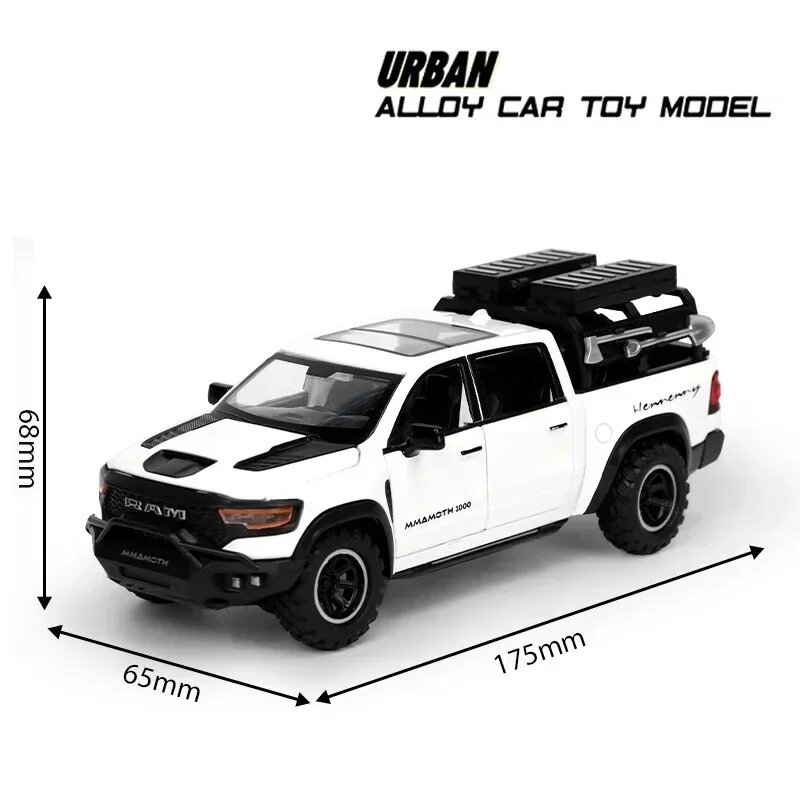 Масштабная модель пикапа Dodge RAM 1000 TRX Mammoth 1:32 white-boxed