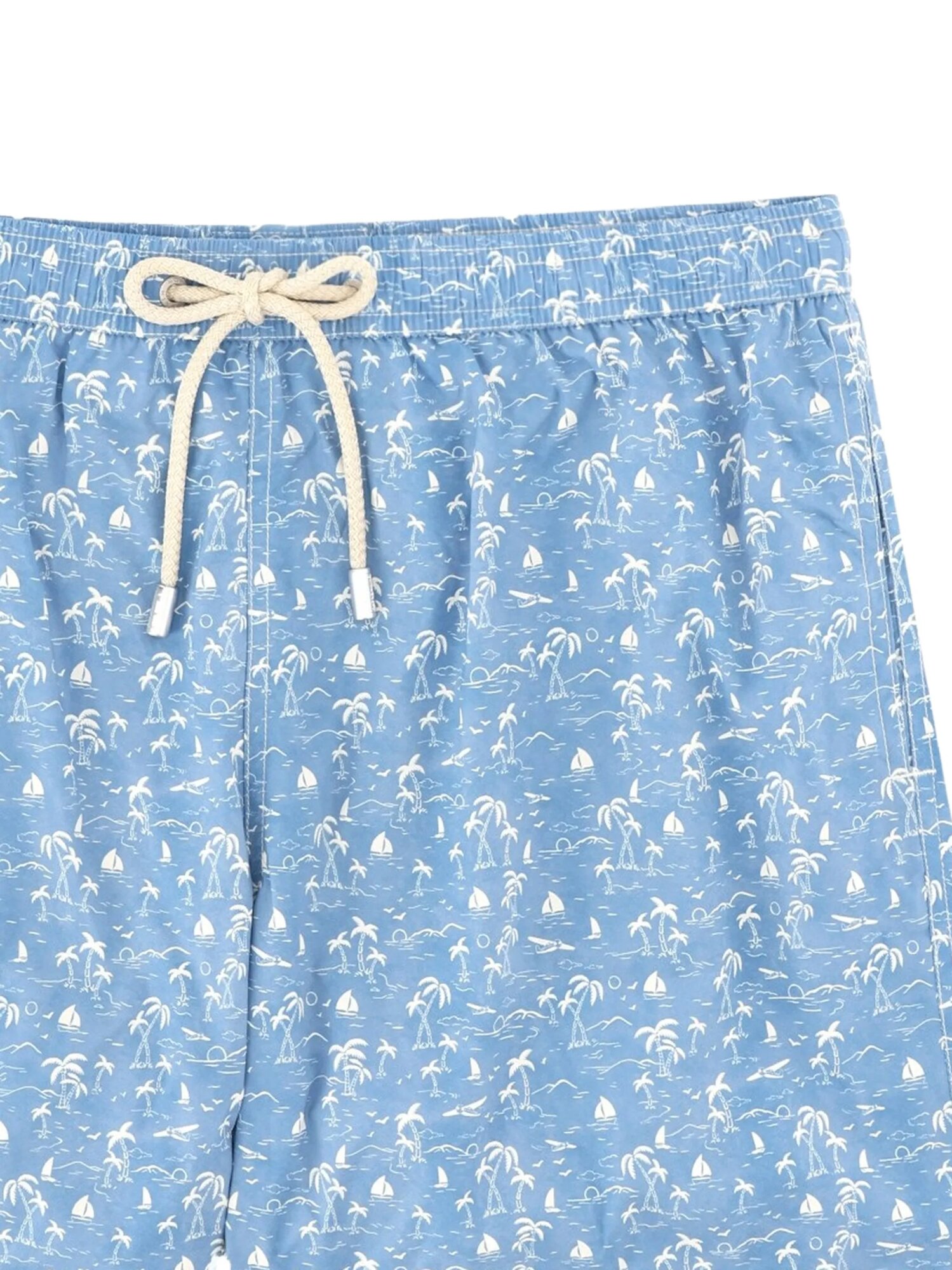 Шорты для плавания MC2 Saint Barth Palm-print drawstring swim shorts, размер 52, blue — фото 1