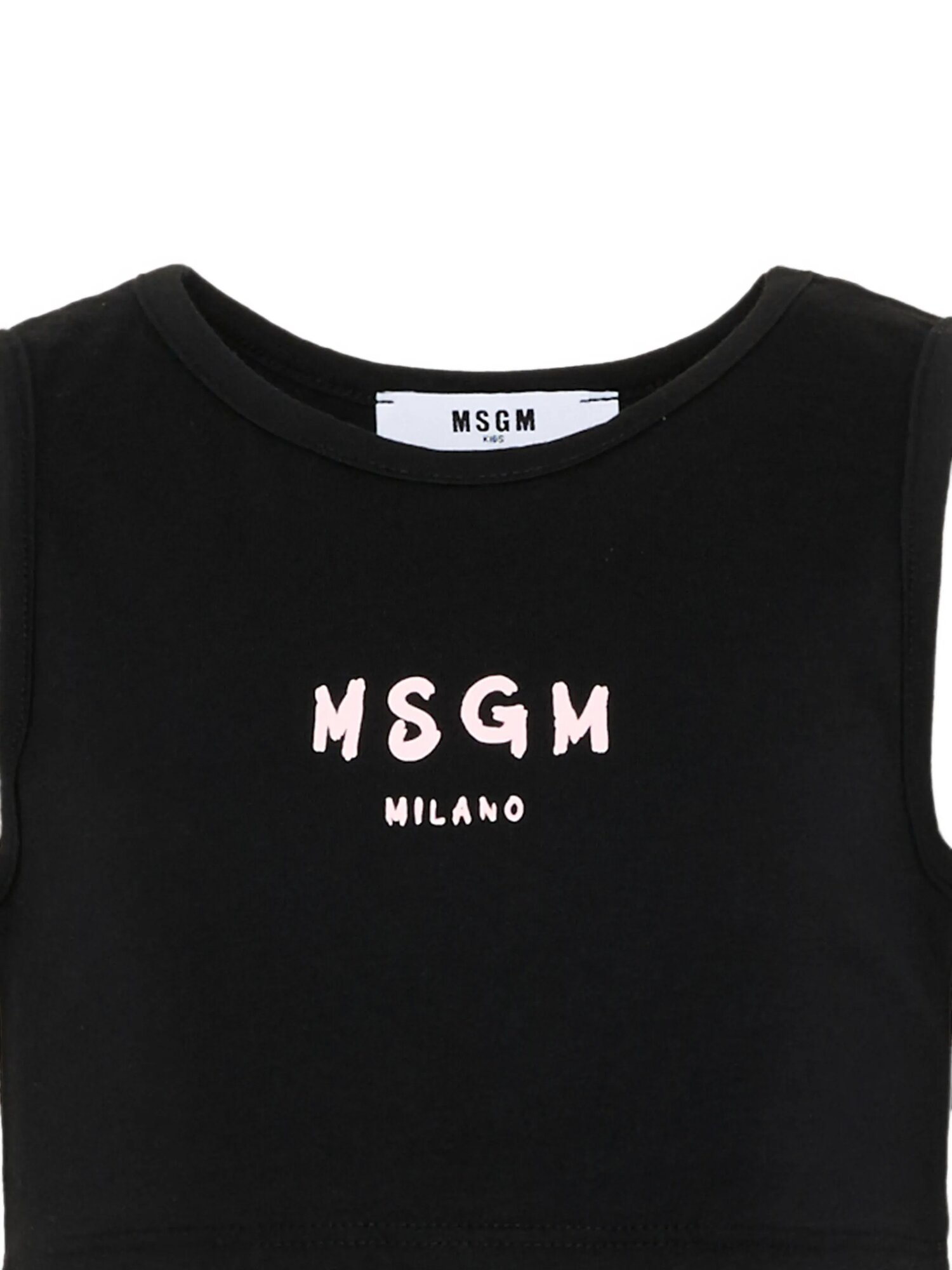 Топ MSGM Logo-print cropped top, размер 12 лет, черный — фото 1