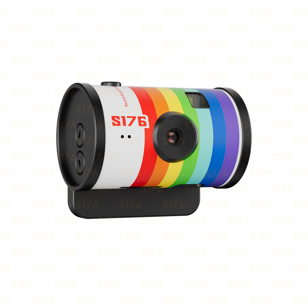Мини-камера S176 1080P 1.47" IPS брелок 180mAh до 128 ГБ ретро фильтр 6 цветов