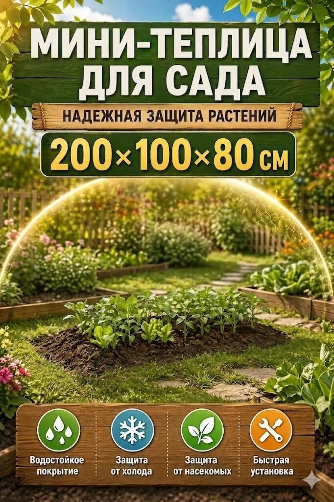 PRSO Парник, теплица арочная 2х1х0.8 м софт