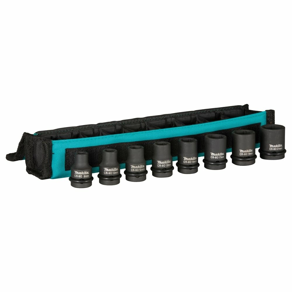 Набор ударных торцовых головок Makita Impact Black 1/2, 8 шт (8,10,12,13,14,17,19,21 мм) E-16601