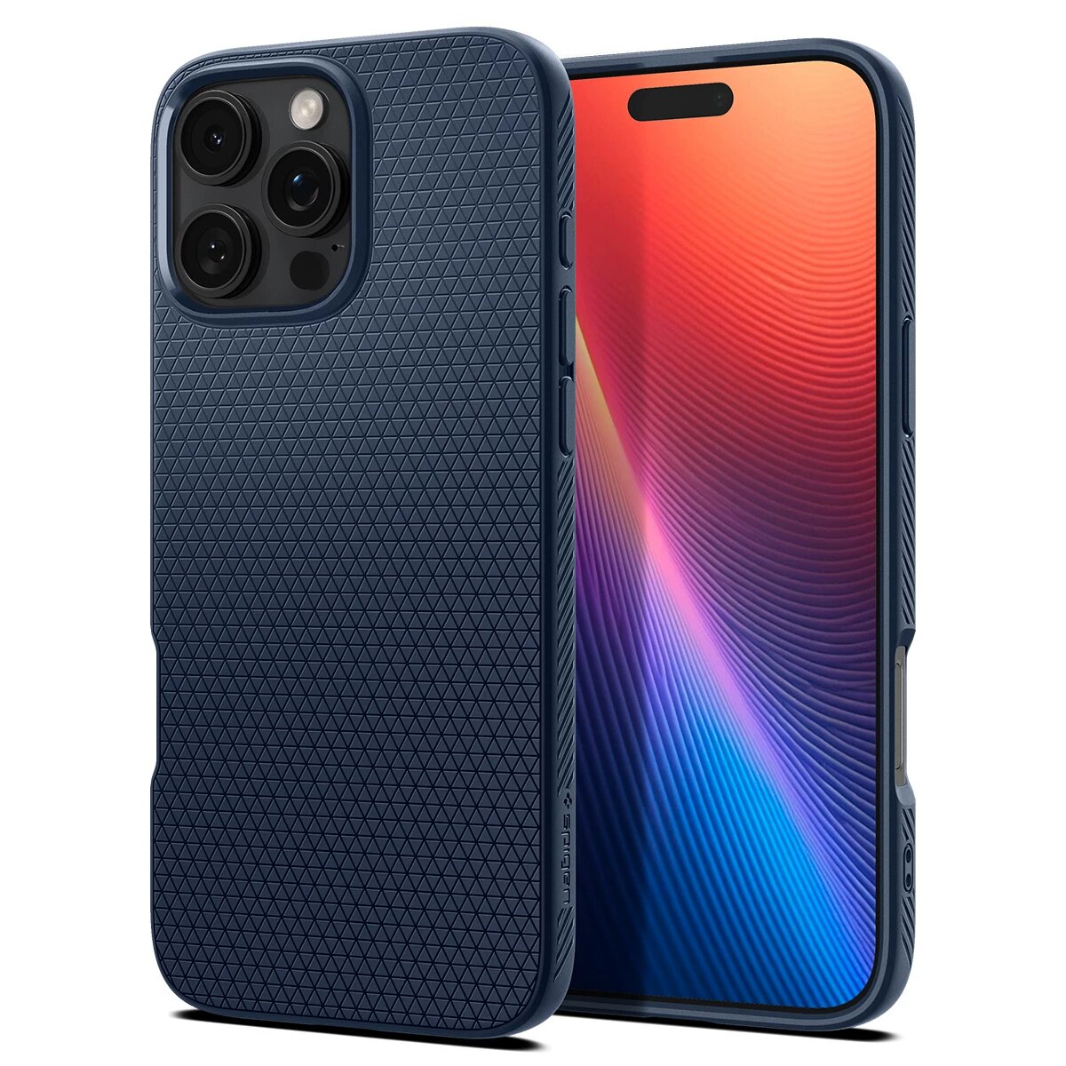 Spigen iPhone 16 Pro Max Полный корпус из ТПУ с амортизационной технологией, темно-синий для iPhone 16 Pro Max