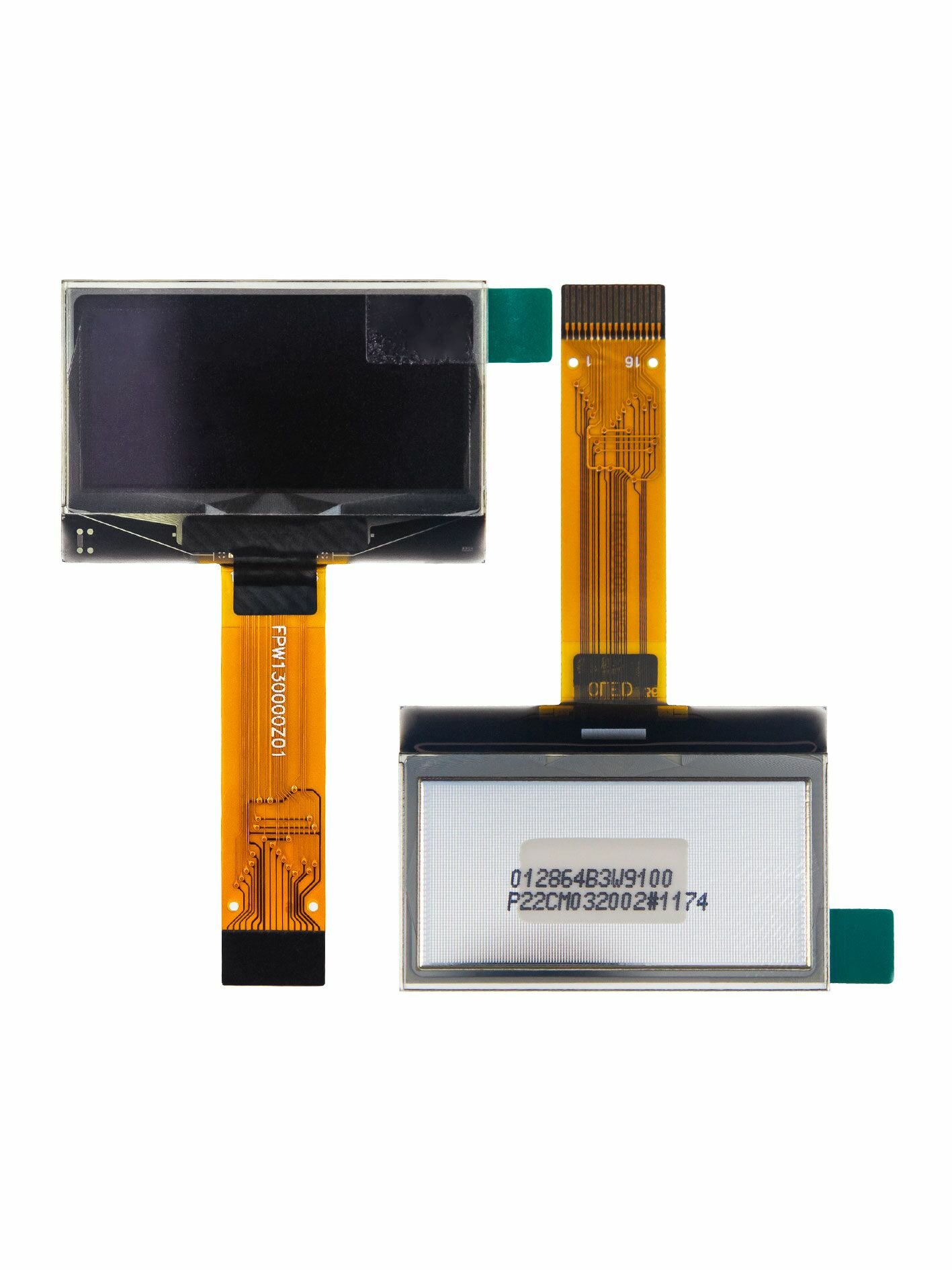 OLED дисплей 1.3" 128x64 COG 16-pin FPC шлейф 34мм