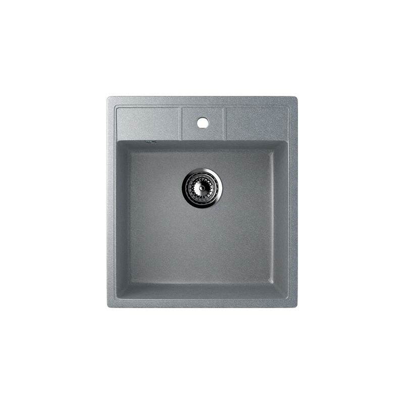 Мойка для кухни Ulgran Classic 44,5х50 U-406-342 графит, 1 чаша, искусственный мрамор