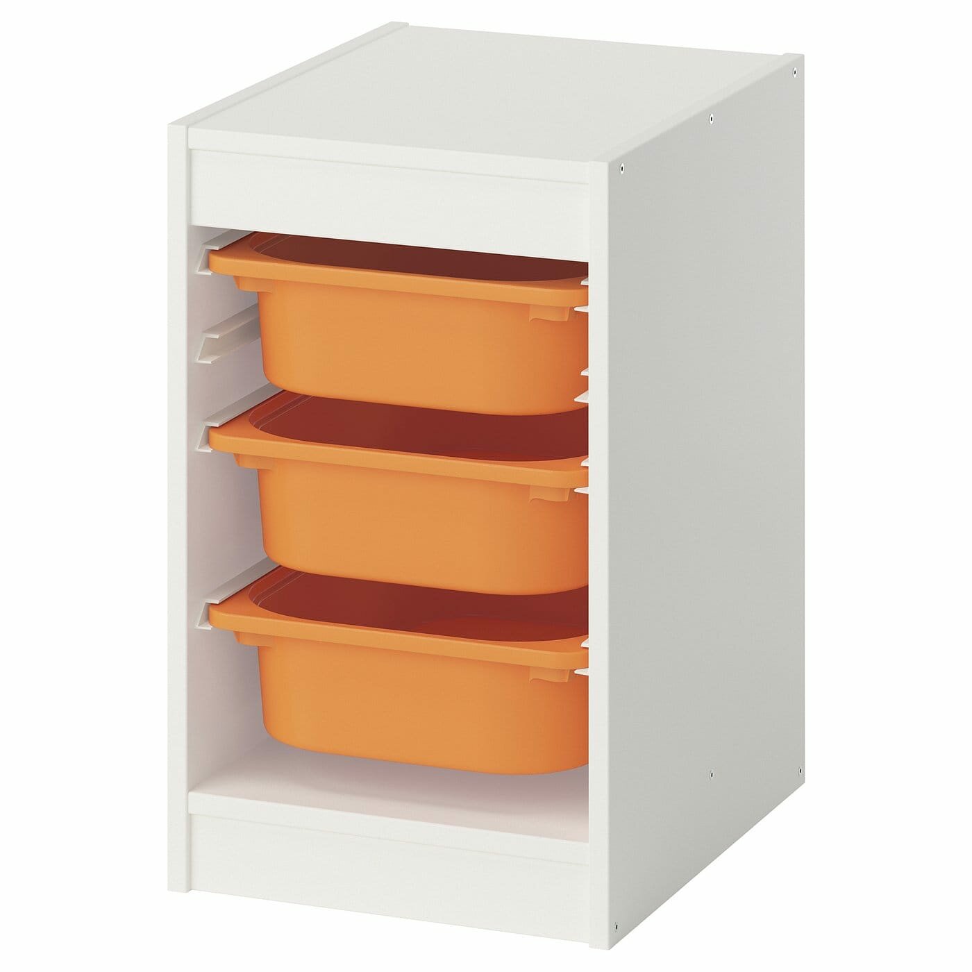 Стеллаж ikea trofast с контейнерами, белый/светло-оранжевый, 34x44x56 см 095.732.21