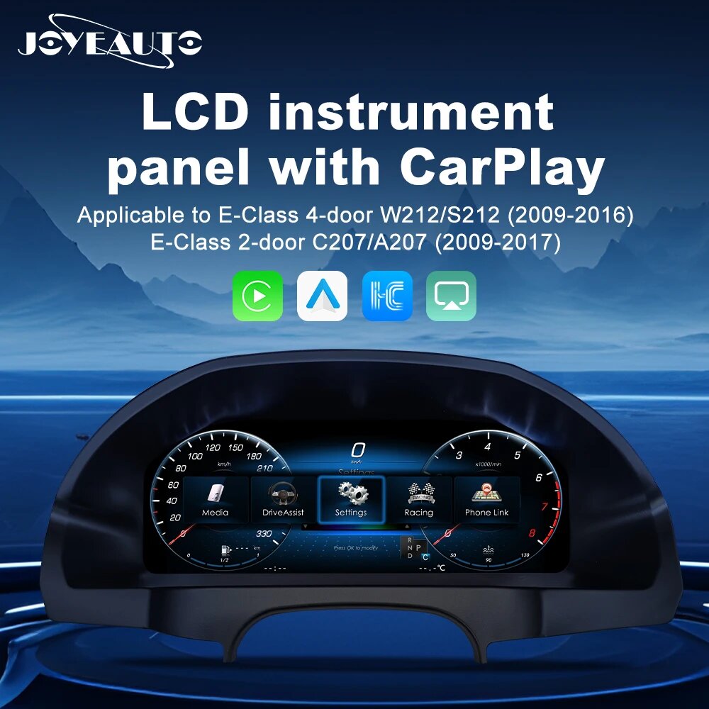 12,3-дюймовая цифровая приборная панель LCD для Mercedes E-класса W212/S212 C207/A207, одометр, спидометр, виртуальный кластер, CarPlay
