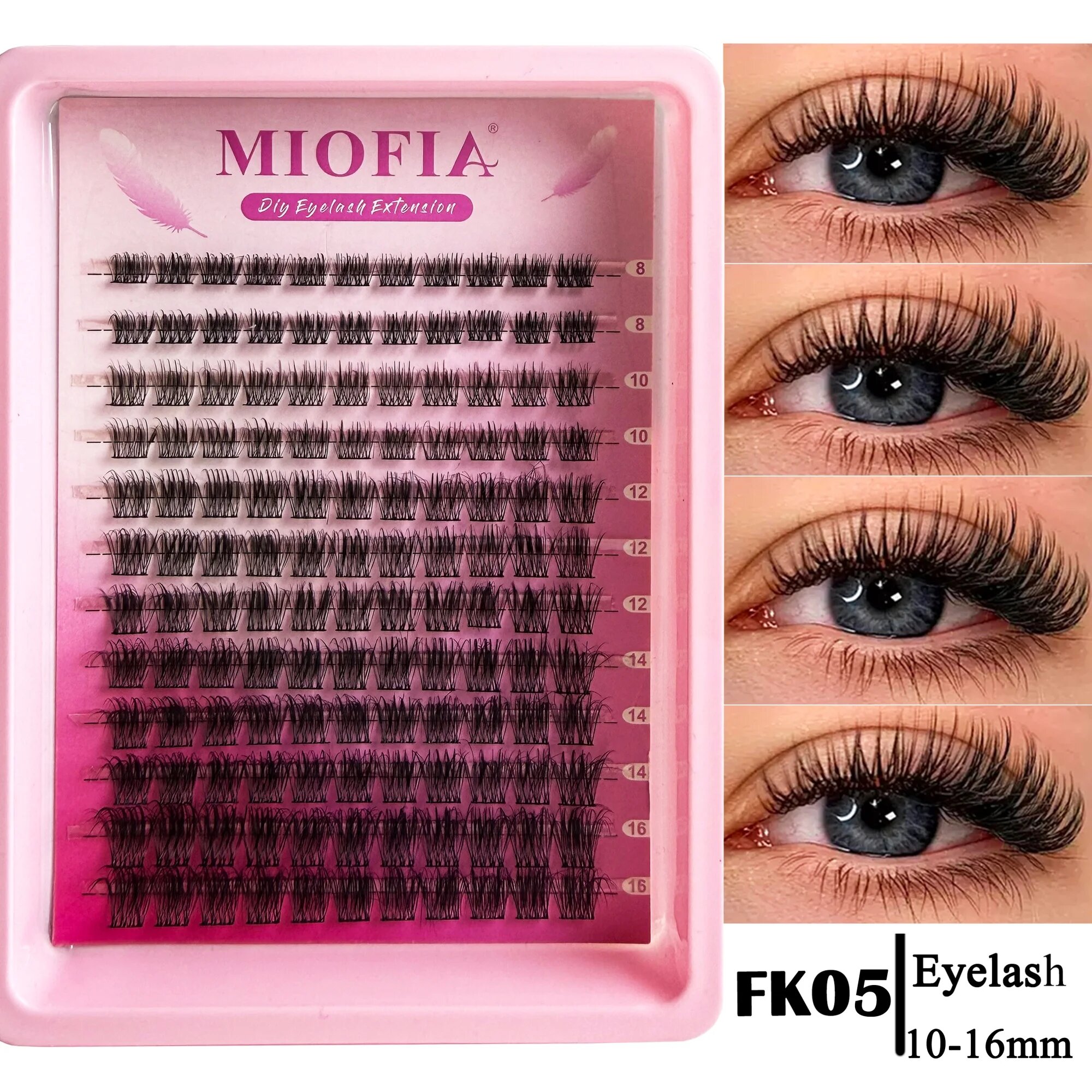 MIOFIA DIY Comic 3D Накладные ресницы 10-16 мм 144 пучка FK05