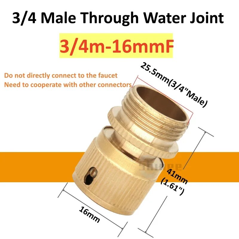 Соединитель для шланга 3/4 Male, 3l4M-16mmF
