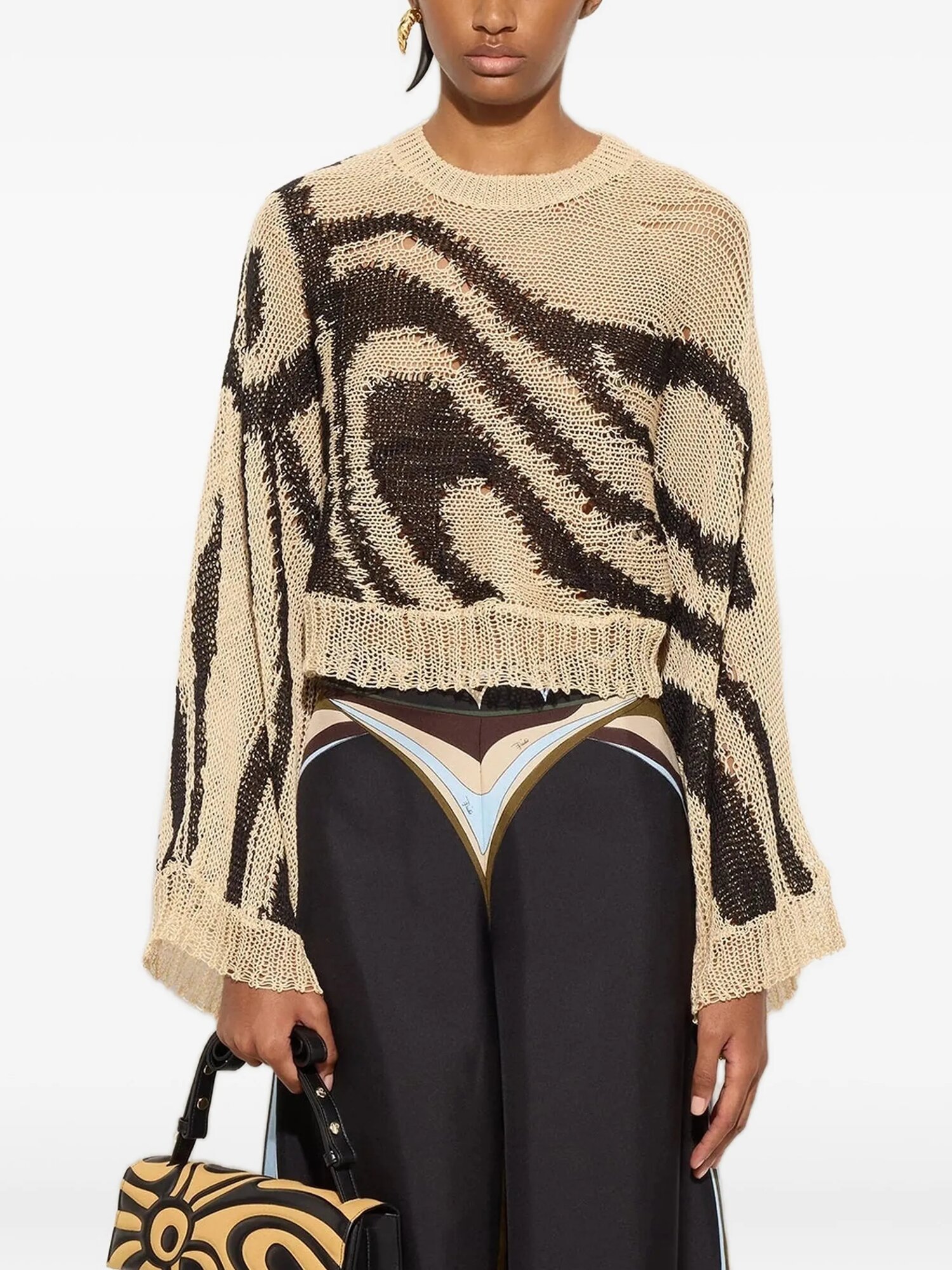 Свитер Marmo-print open-knit sweater