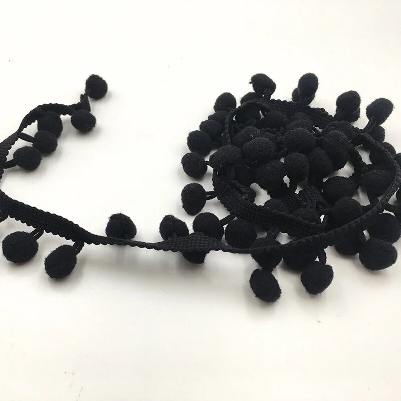 Кружевная лента с кисточками JING-SDIY 20 ярдов Черный, 19 Black