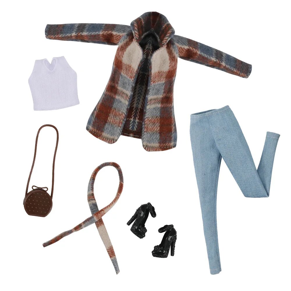 Костюм для куклы Барби 30 см, Dark khaki-1set