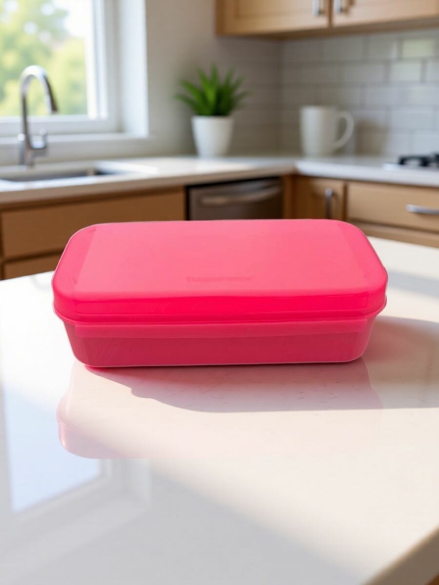 TUPPERWARE Кристальная емкость 980мл красного цвета