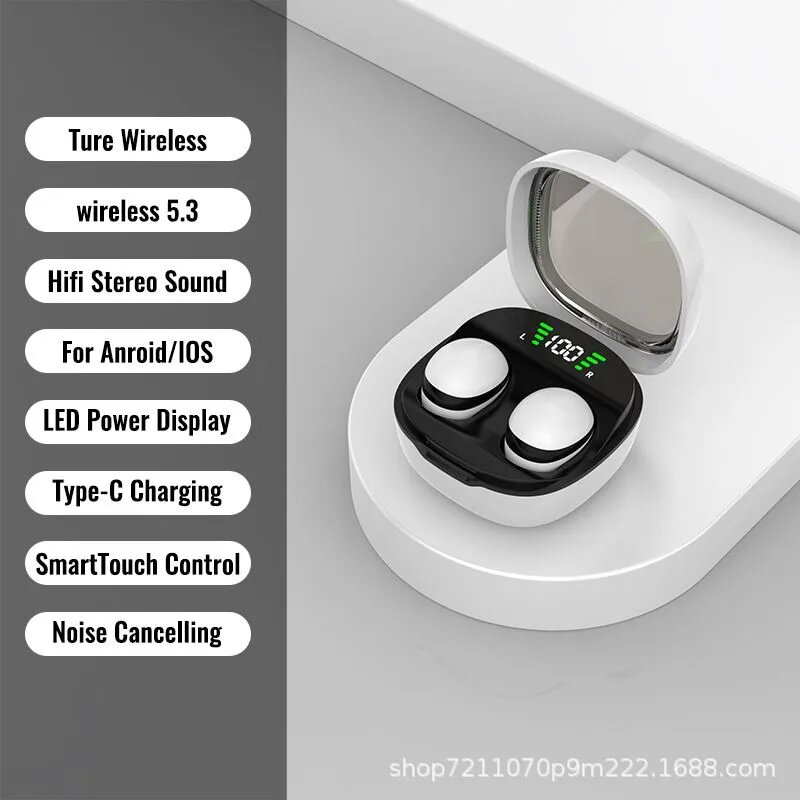 Наушники беспроводные с микрофоном, USB Type-C, белый