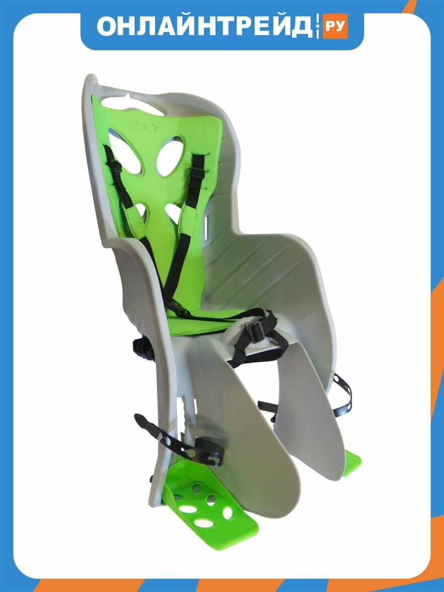 Сиденье Nfun 01-100079 детск. на подсед. штырь CURIOSO DELUXE св. серое с зеленой вставкой ' (Италия)
