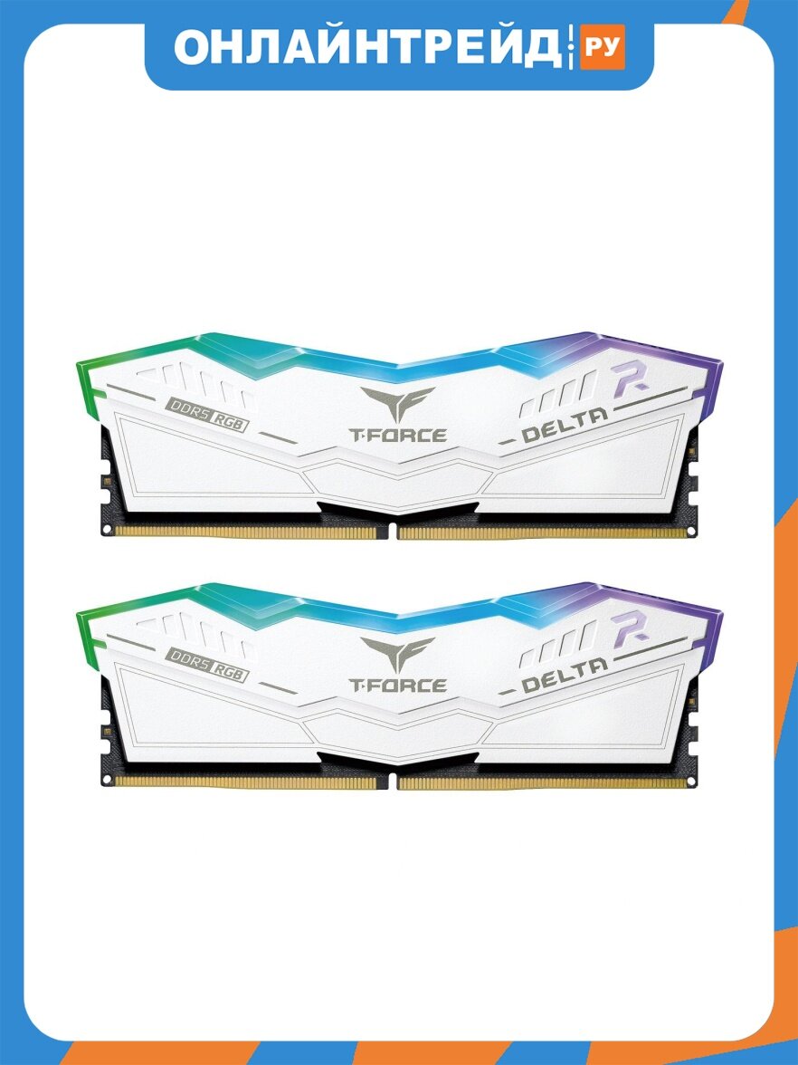 Оперативная память Teamgroup Team Group T-Force Delta RGB 32GB (16GB x2) DDR5-6000 White (FF4D532G6000HC38ADC01)