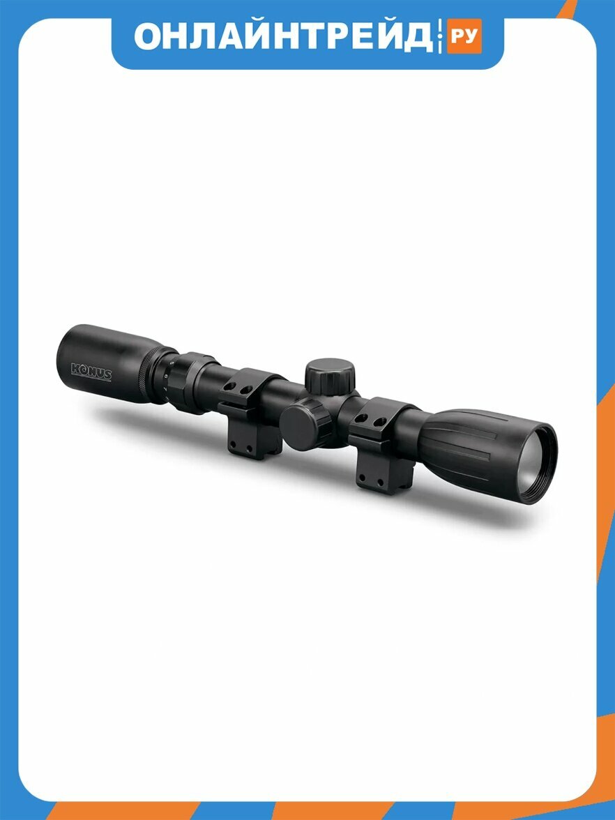 Прицел Konus fire 3-9x32, 25,4мм, 30-30 нить, без подсветки, 1/4 MOA, кольца на призму 11мм, пластиковый корпус, 360г