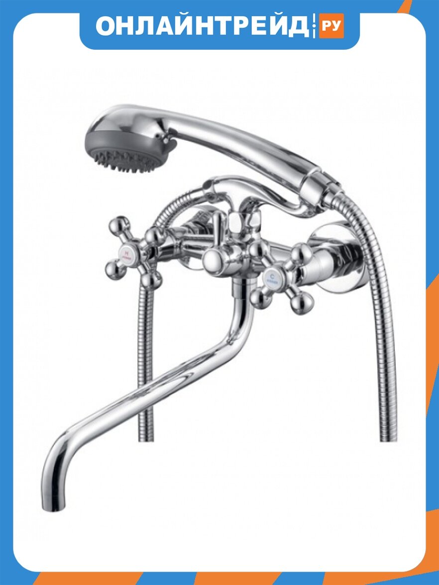 Смеситель Kaiser® Kaiser Carlson Lux 11056, ванна, крест, (карт перекл)