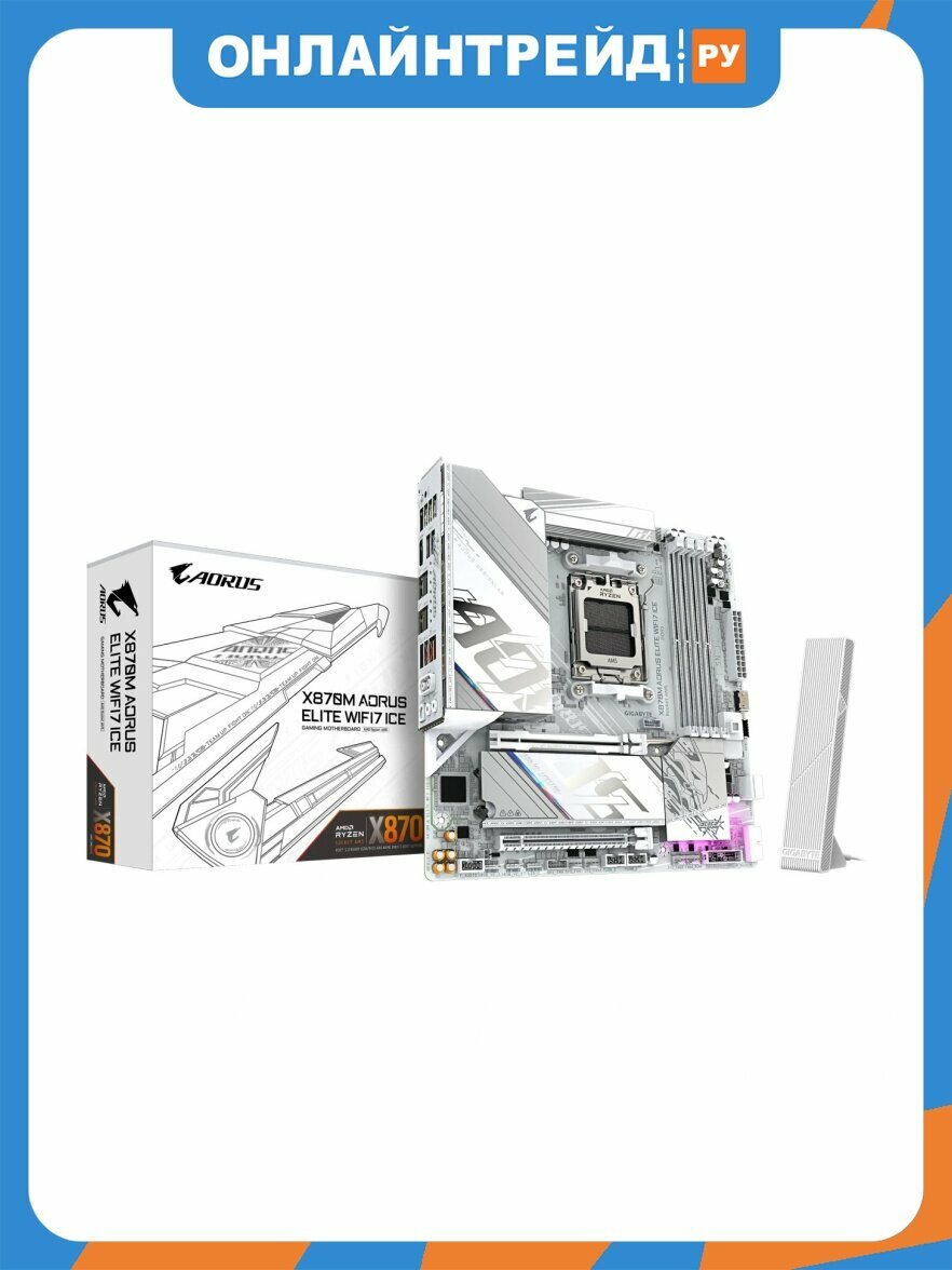 Материнская плата Gigabyte X870M AORUS ELITE WIFI7 ICE (AM5, mATX)