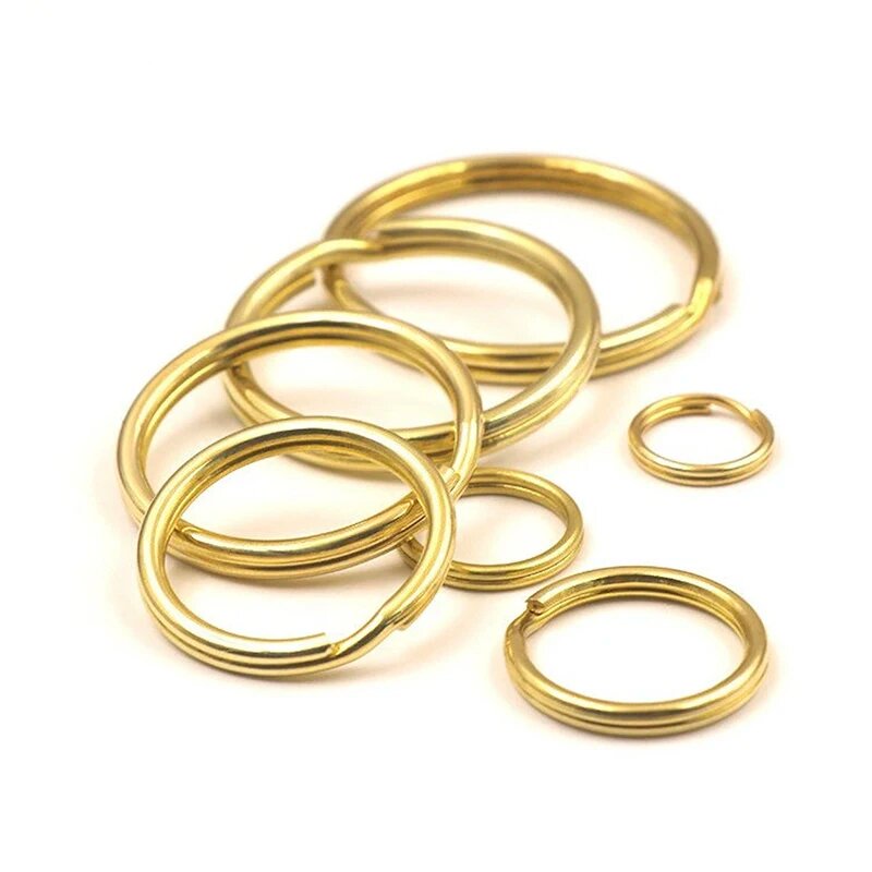 Латунные разрезные кольца для ключей 10mm (10Pcs), Round Edged Ring