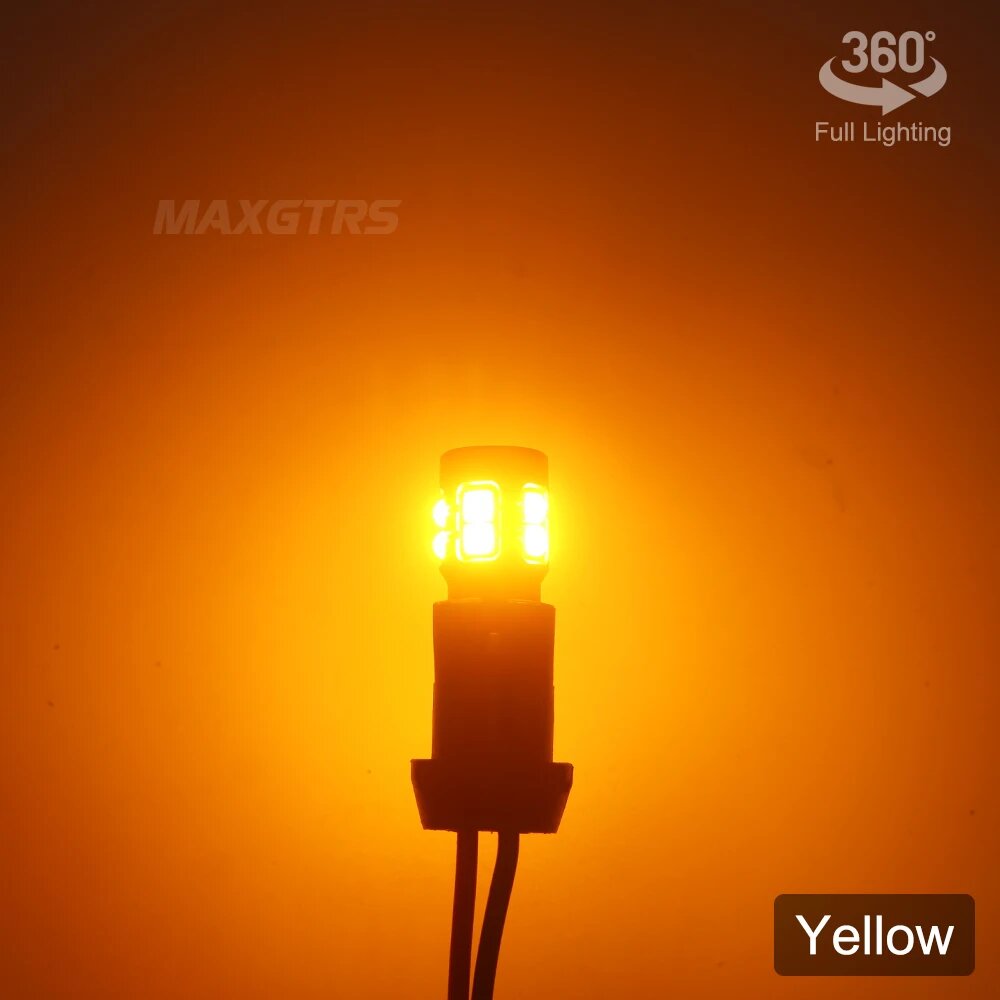 2 шт. W5W 3030 9 SMD Автомобильная светодиодная лампа T10 YELLOW