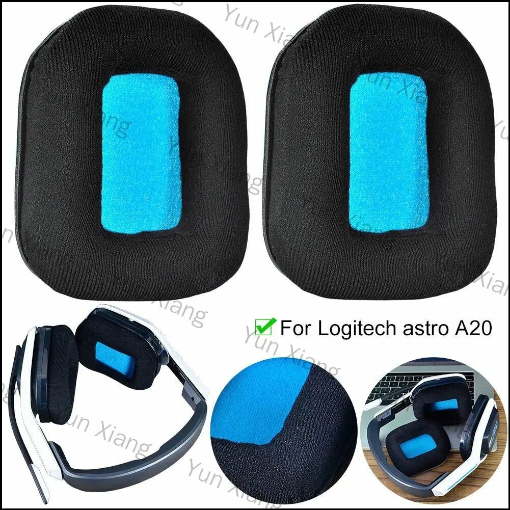 Чехол из велюра с пеной памяти для Logitech Astro A20, синяя сетка