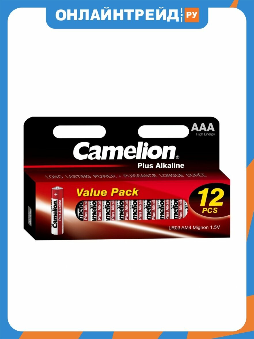 Элемент питания Camelion Plus Alkaline AAA LR03 бл 12
