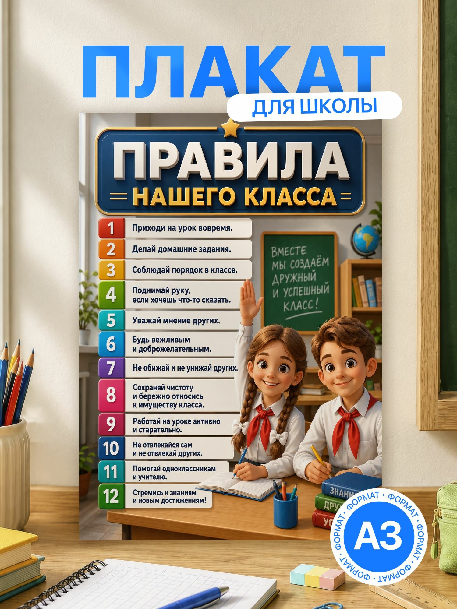 Плакат Правила класса для школы, в класс