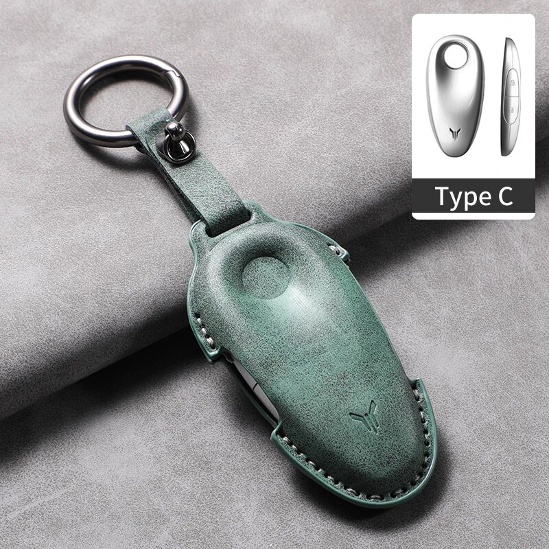 Кожаный чехол для ключей VOYAH Green C1