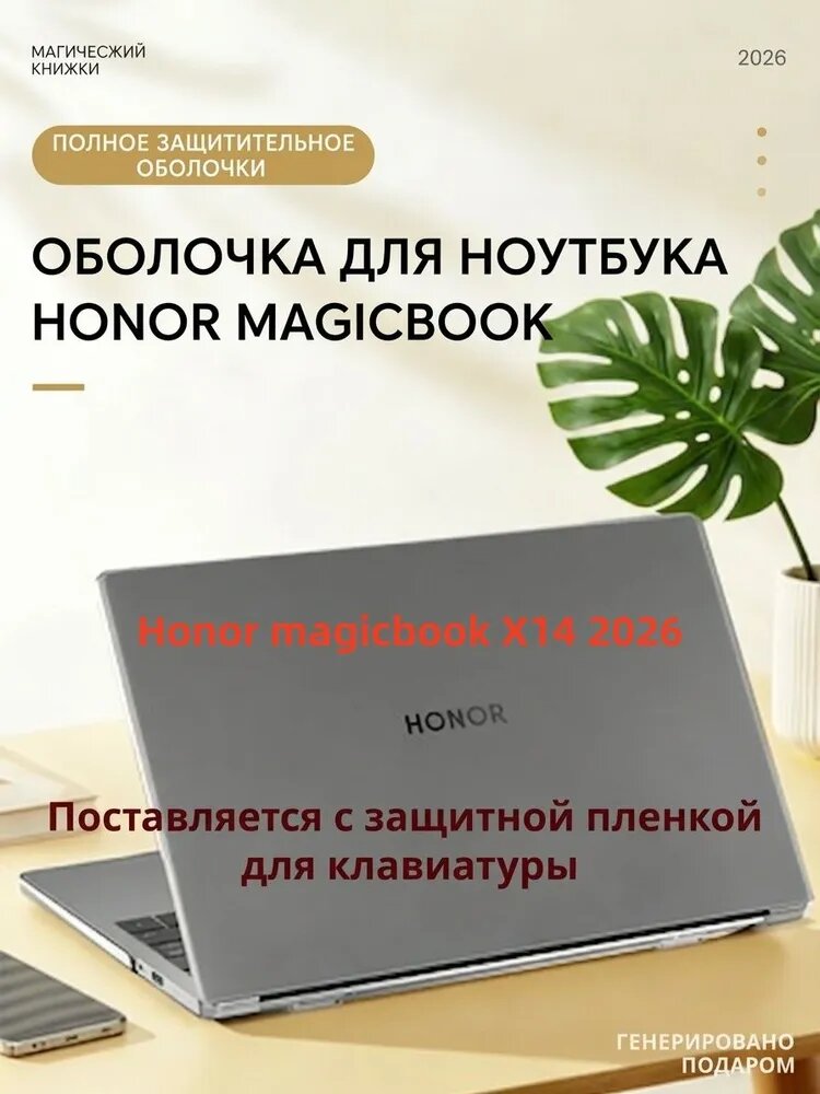 Чехол накладка для ноутбука Honor Magicbook X14 2026 прозрачный матовый