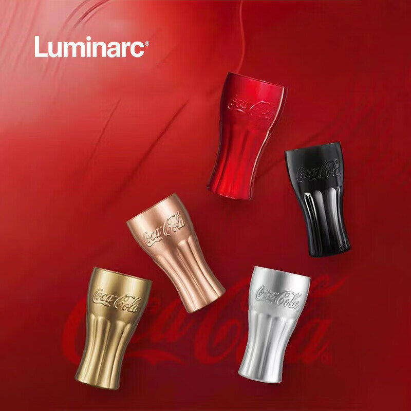 Ограниченная коллекция Luminarc с Coca-Cola: стеклянные стаканы 370 мл, набор из 4 шт. в подарочной упаковке