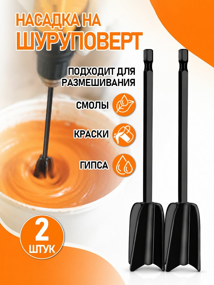 Венчик - насадка на шуруповерт для гипса, смолы, краски 2 шт.