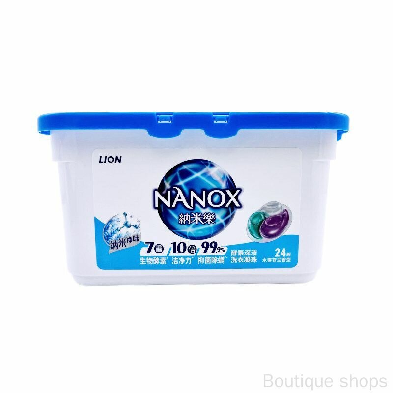 Капсулы для стирки LION NANOX Nanomila 3-в-1, антибактериальные, стойкий аромат, 24 шт.