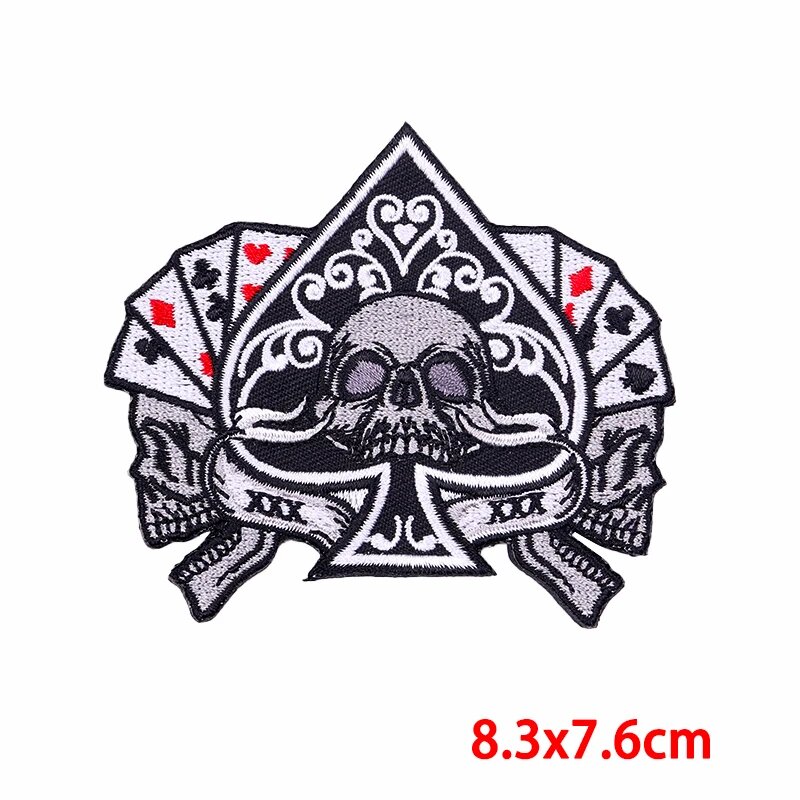 Нашивка с черепом, панк буквы, вышитая pulaqi PE9402CT