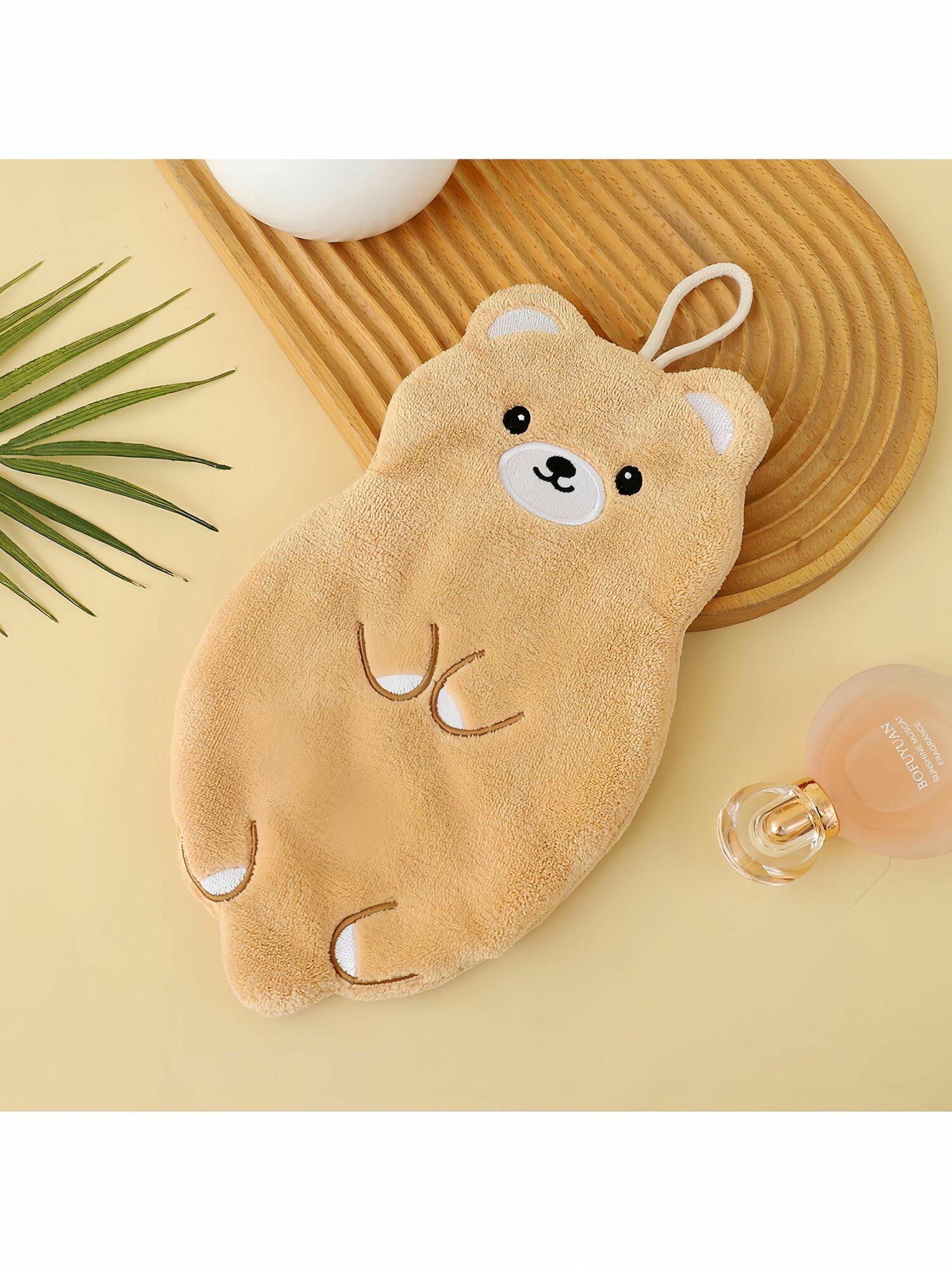Полотенце из кораллового флиса Котики и мишки 20x18 см Мягкий друг для кухни Супервпитывающее, не линяет С петелькой для подвешивания