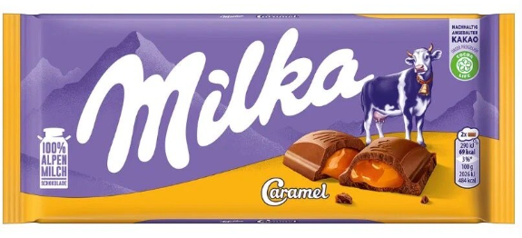 Шоколад молочный Милка с карамельной начинкой 100г Milka Caramel 100g