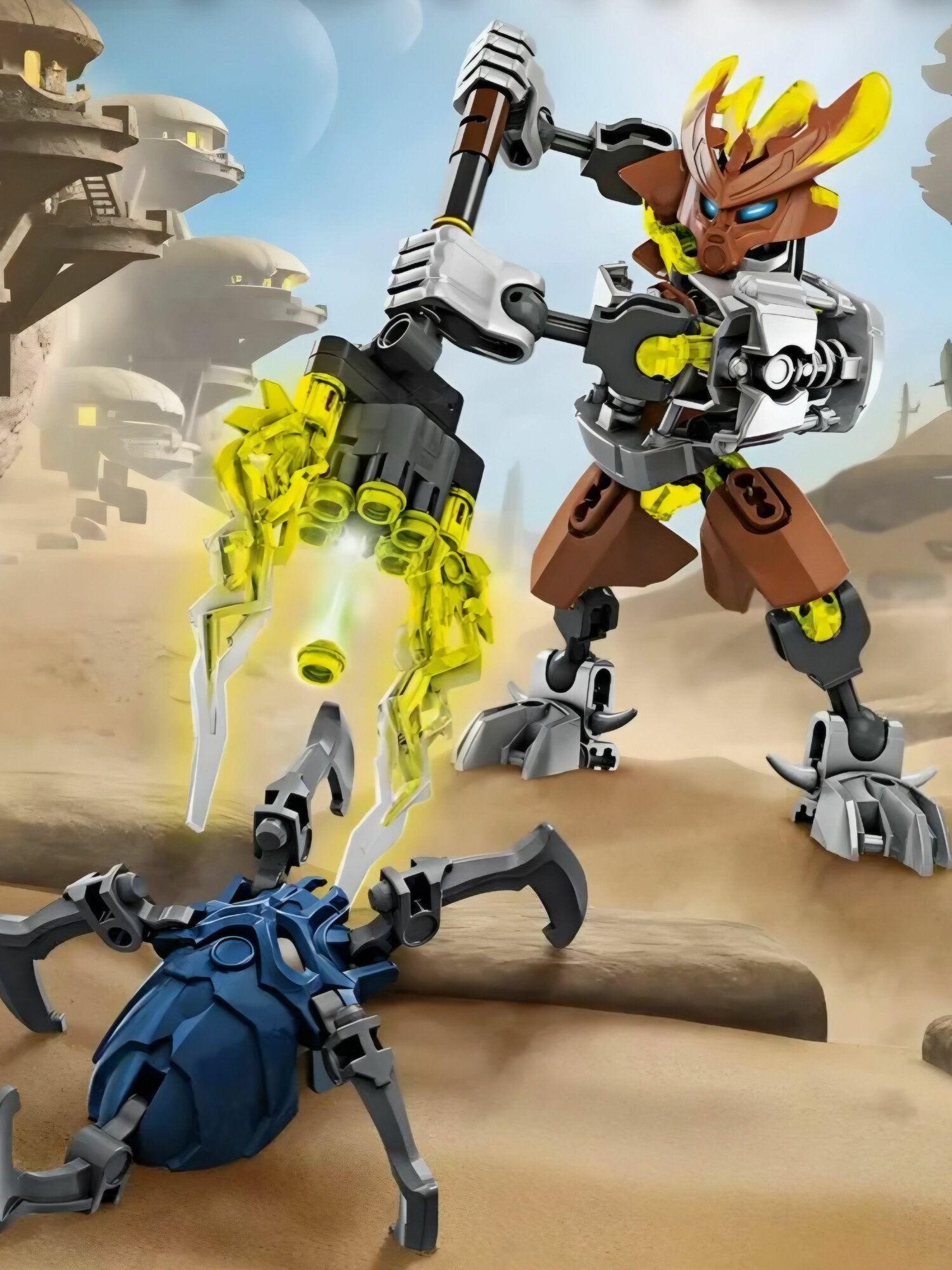 Конструктор Bionicle (Бионикл) - Protector of stone ( защитник камня), 63+ детали, фигурка-игрушка для детей. строительный набор фигурка игрушка для детей