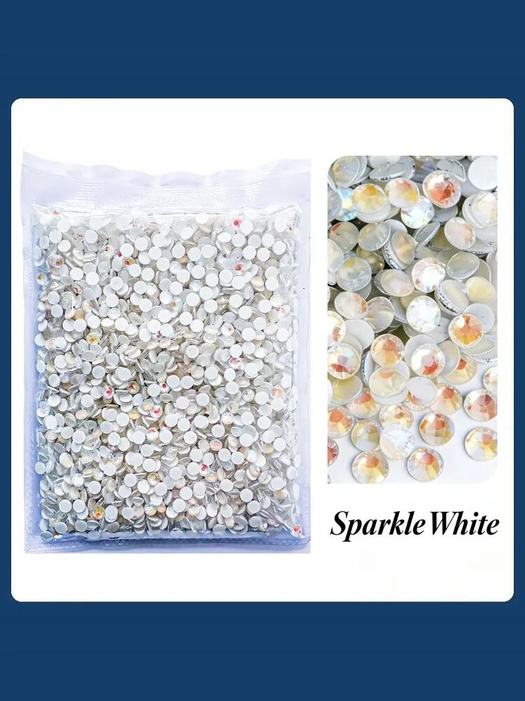 14400 штук Sparkle White SS10 крупной упаковки оптом высококачественные горячие стразы для одежды, сумок, обуви, чехлов для телефонов, аксессуаров и украшений