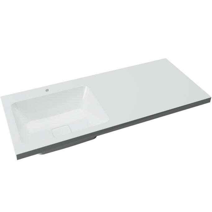 Раковина Madera Kamilla 110 L 4627173210041 Белая, искусственный мрамор, с местом под стиральную машину
