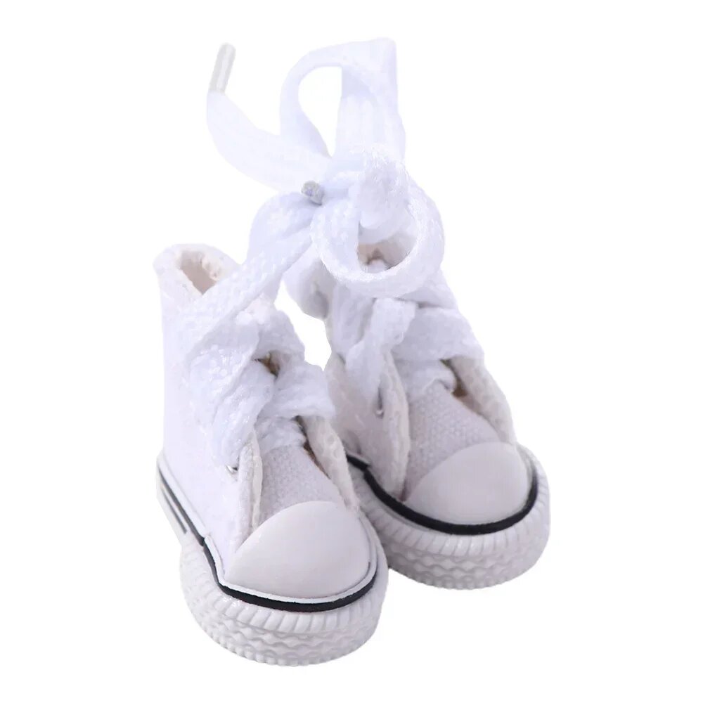 Белые холщовые кеды для кукол Blyto Licca, 3,5 см