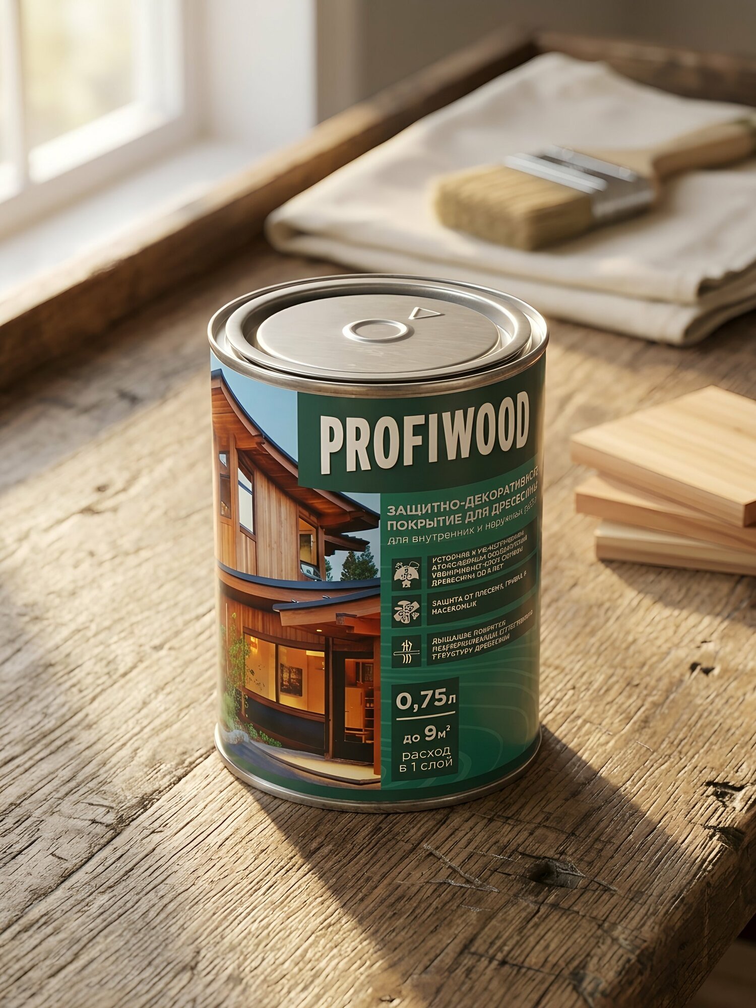 Пропитка Profiwood, для дерева, защитно-декоративная, палисандр, 0.7 кг