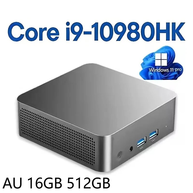 Мини-ПК Intel Core i9 10980HK Windows 11 Pro 16ГБ 1/2ТБ SSD Wi-Fi 6 Bluetooth 4K AU 16GB 512GB