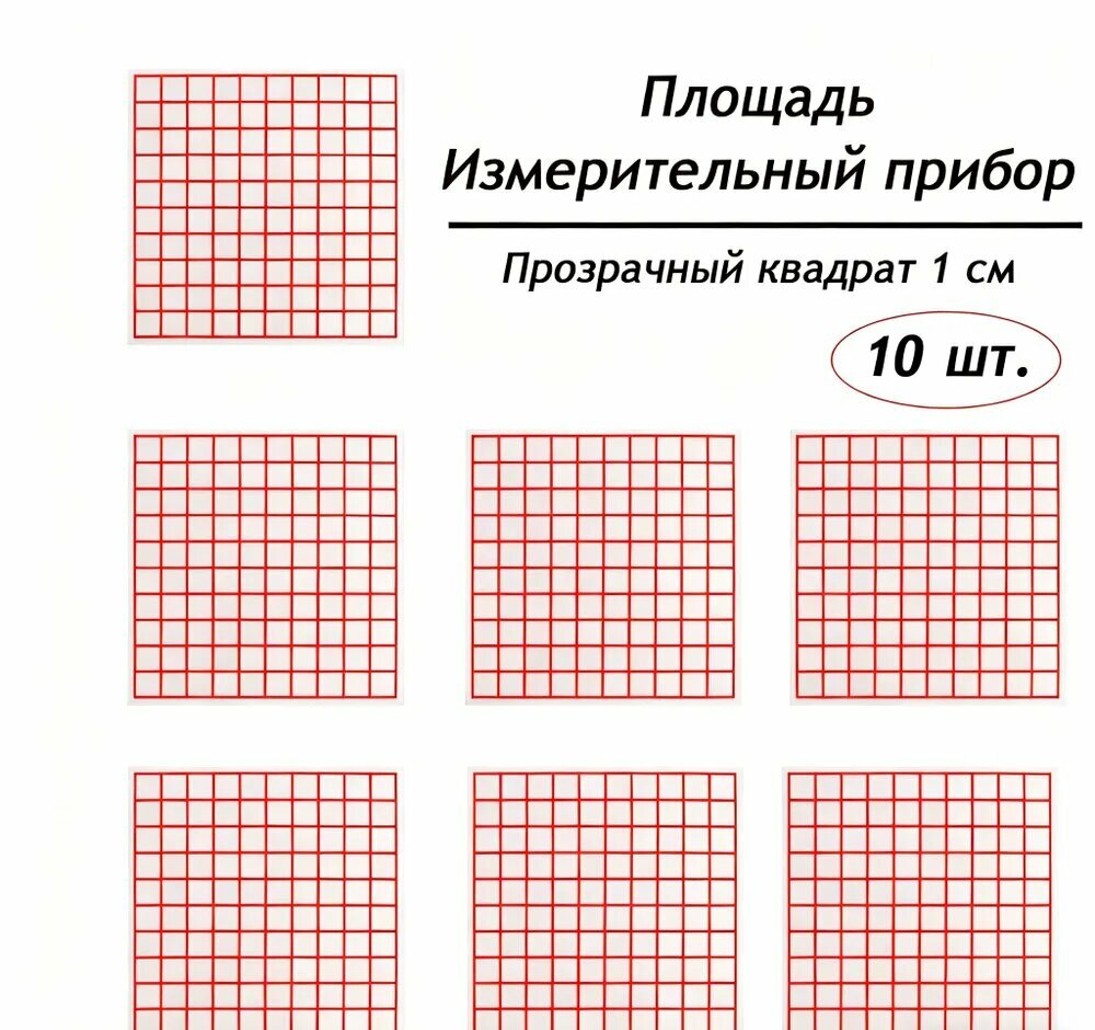 Пластиковый измеритель площади для математики с многоцветными листами в наборе 10 шт