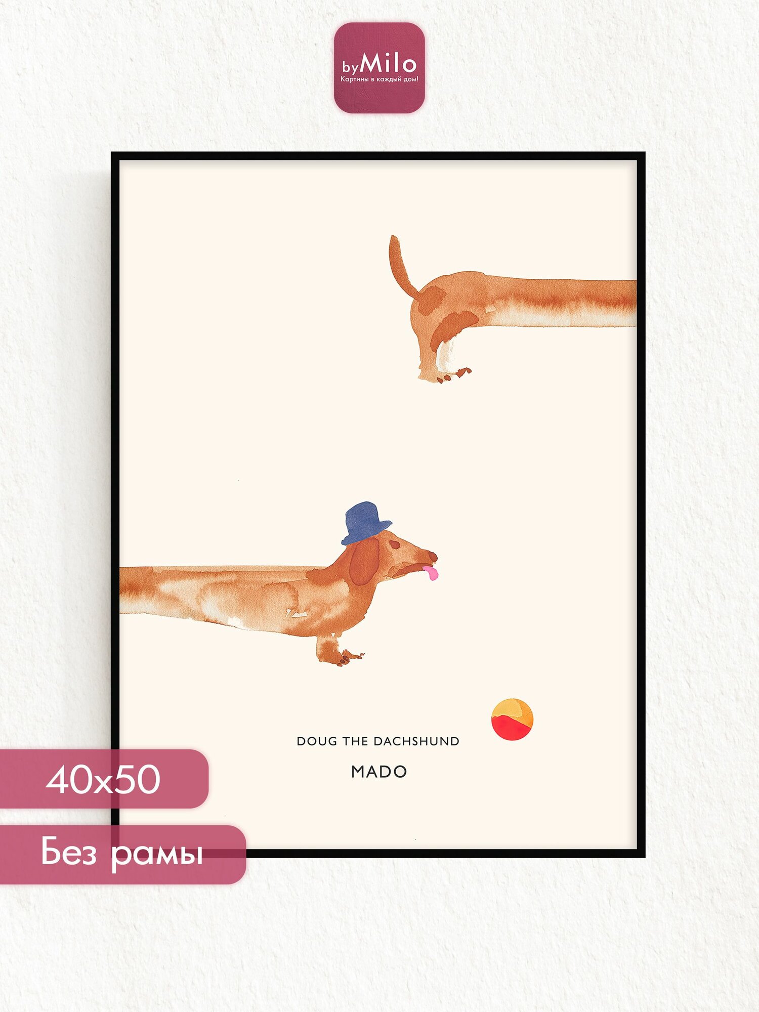 Постер для интерьера "Doug the Dachshund", 40х50см