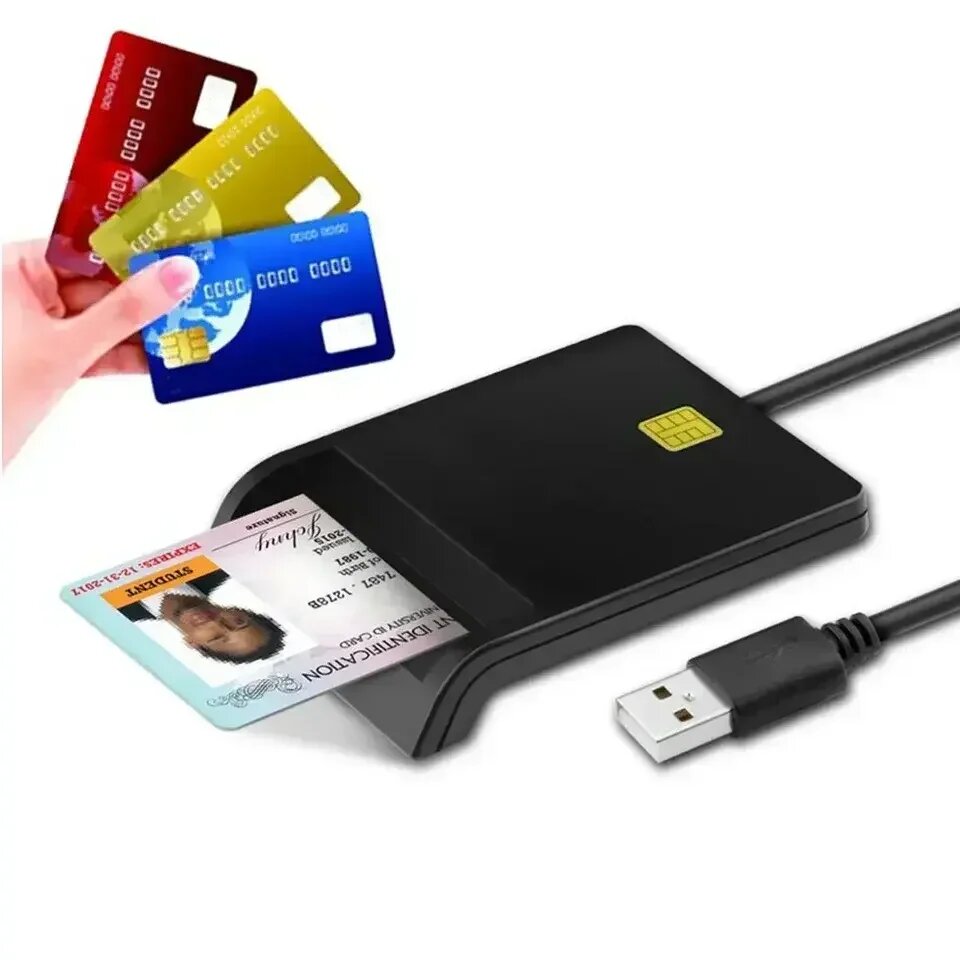 Компактный устройство чтения смарт-карт USB-C со слотом SD/TF/SIM — портативная прочная металлическая отделка, совместимая с Windows 10/11 Mac OS