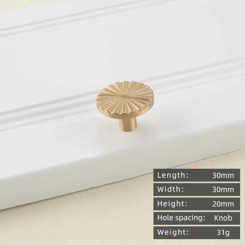 Ручка для шкафа KEDLO из латуни золотого цвета Бежевый, 16-L-30mm-Knob