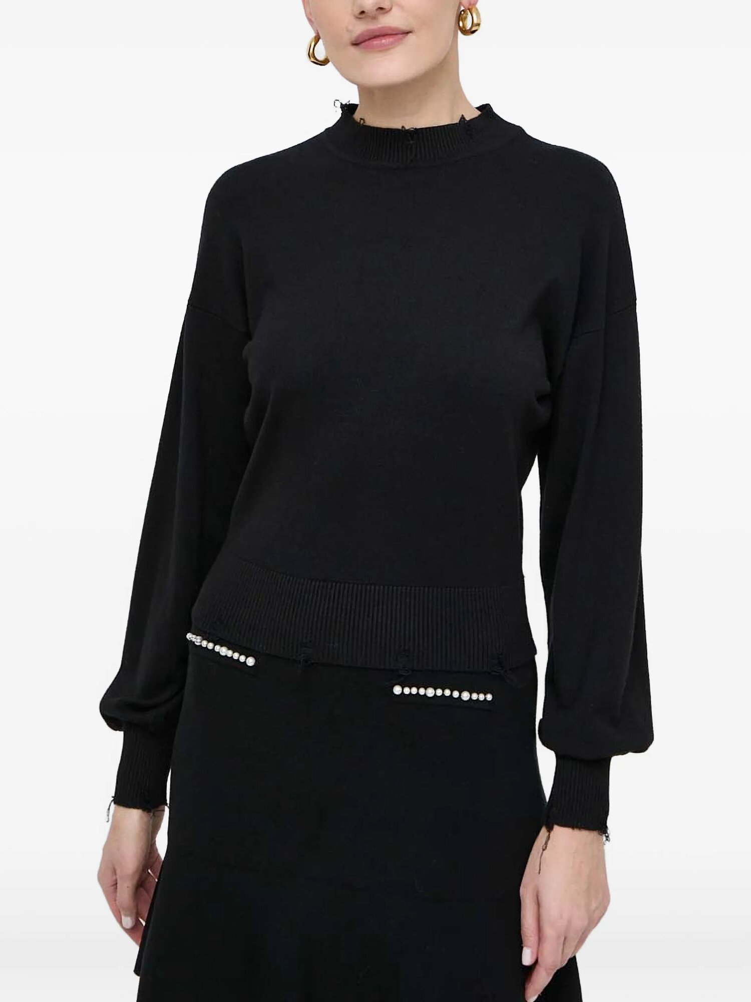 Свитер Distressed-detail mock-neck sweater