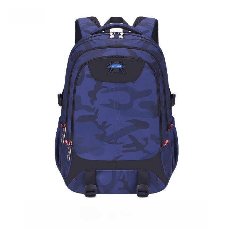 College backpack with padded shoulder straps and 16in laptop compartment for students, navy blue small