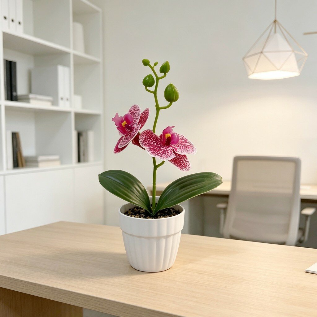 Butterfly orchid greenery with realistic feel for home decoration and event arrangements, purple textured